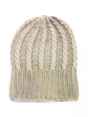 Avant Toi Cable-knit Ribbed Beanie Hat - Neutrals