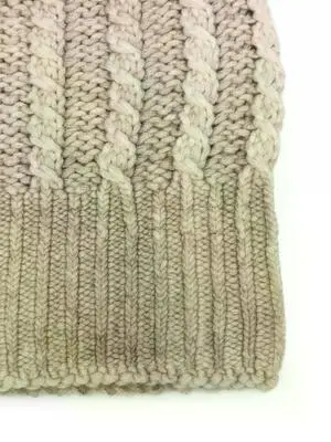Avant Toi Cable-knit Ribbed Beanie Hat - Neutrals
