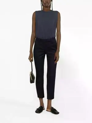 Brunello Cucinelli Cropped Stretch-cotton Tailored Trousers