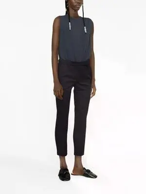 Brunello Cucinelli Cropped Stretch-cotton Tailored Trousers