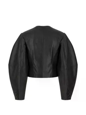 ROTATE BY BIRGER CHRISTENSEN Puff-sleeve Leather Jacket
