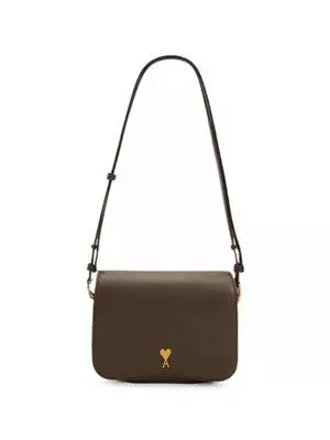 AMI Paris De Coeur Leather Shoulder Bag