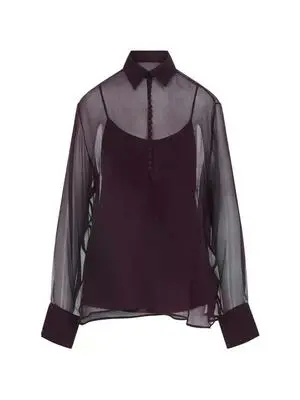 Ermanno Scervino Sheer Silk Blouse - Red