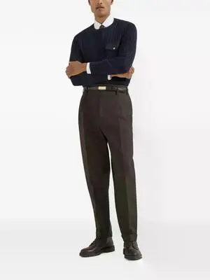 Brunello Cucinelli Virgin-wool Diagonal Trousers With Double Pleats