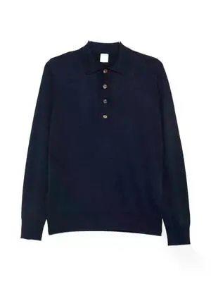 Eleventy Long-sleeve Polo Shirt - Blue
