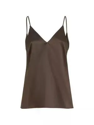 Brunello Cucinelli Stretch Silk Satin Camisole - Brown