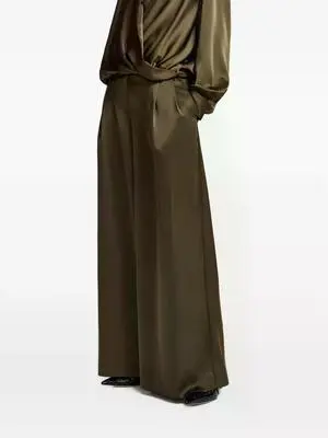 Essentiel Antwerp Pleated Satin Wide-leg Palazzo Trousers
