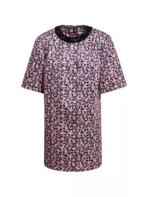 Essentiel Antwerp Kaylin Bead-embellished Floral-print Mini Dress - Pink