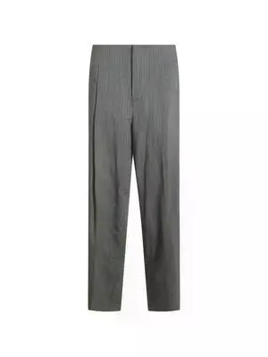 Alberta Ferretti Herringbone-pattern Pleated Trousers - Grey