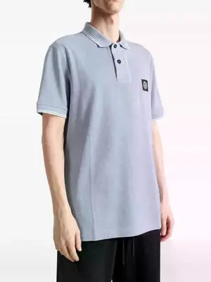 Stone Island 2200010 Organic Cotton Piqué With Stretch Polo - Blue