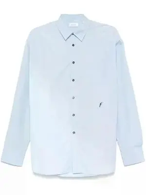 FERRAGAMO Logo-embroidered Shirt - Blue