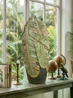 ENZO DE GASPERI Leaf-detail Floor Vase