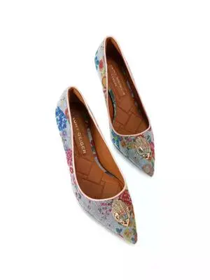 Kurt Geiger Floral-print Crystal-embellished Stiletto Pumps
