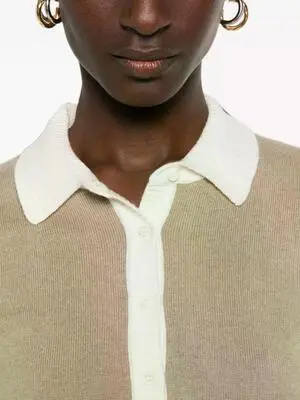 Eric Bompard Two-tone Cashmere Polo Top