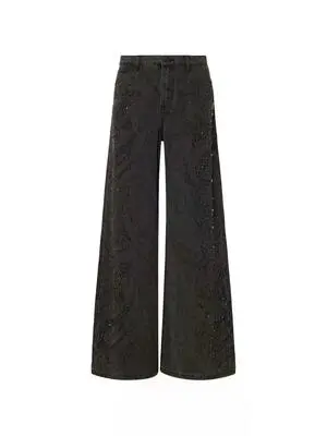 Liu Jo Flared Jeans With Gemstones - Black