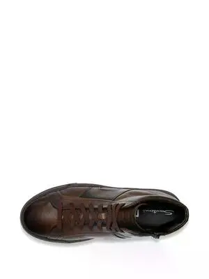 Santoni Double-buckle Leather High-top Sneakers