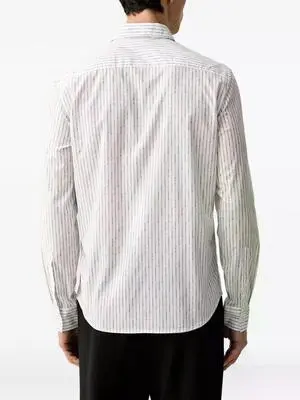 Michael Kors Logo Pinstripe Stretch Cotton Shirt