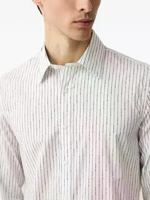 Michael Kors Logo Pinstripe Stretch Cotton Shirt