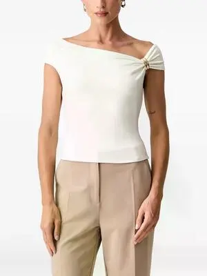 Guess Off-shoulder Jewel Top - White