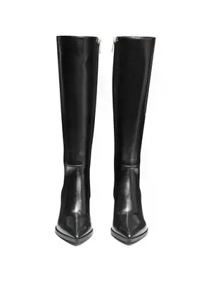 Santoni Pointed-toe Block-heel Boots