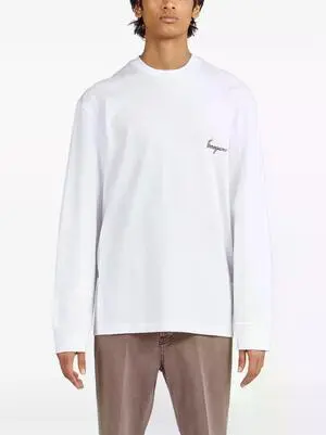 FERRAGAMO Botanical-print Long-sleeved T-shirt