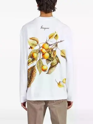 FERRAGAMO Botanical-print Long-sleeved T-shirt