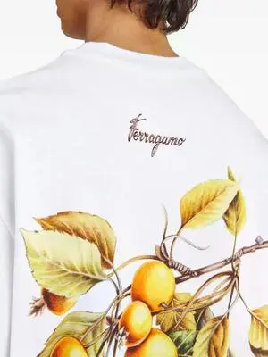 FERRAGAMO Botanical-print Long-sleeved T-shirt