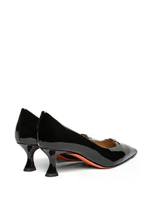 Santoni Patent Leather Buckle-detail Pumps