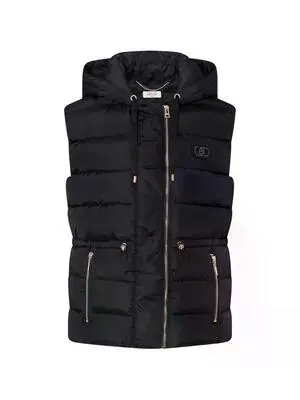 Liu Jo Quilted Puffer Vest With Hood And Drawstring Waist