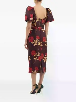 Rebecca Vallance Melora Floral Print Midi Dress