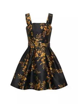 Rebecca Vallance Gilded Floral Mini Dress - Black