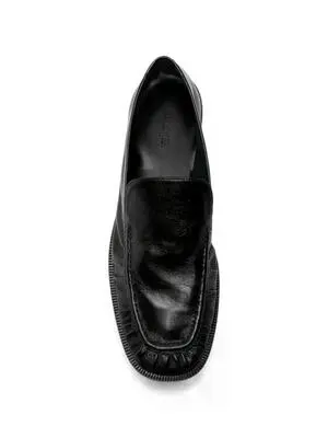 ALYSI Gathered Leather Loafers