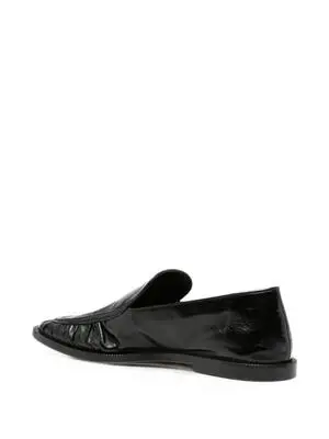 ALYSI Gathered Leather Loafers