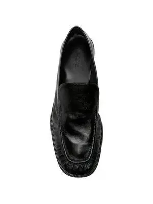 ALYSI Gathered Leather Loafers