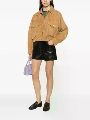 Versace Belt-loops Leather Shorts