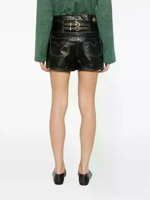 Versace Belt-loops Leather Shorts