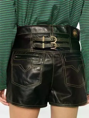 Versace Belt-loops Leather Shorts