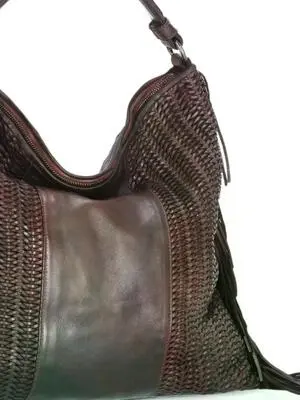 REPTILE'S HOUSE Vasia Fringed Leather Tote Bag - Red