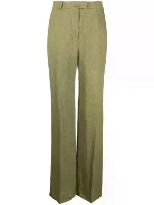 Max Mara Straight-leg Tailored Linen Trousers - Green