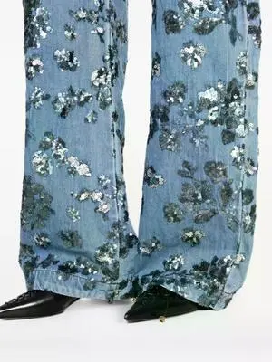 MARQUES' ALMEIDA Sequin-embroidered Jeans