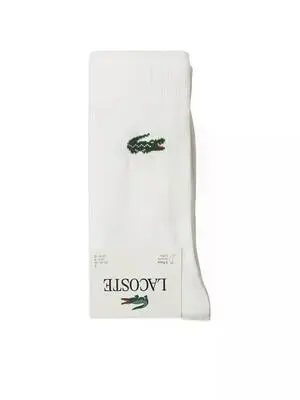 Lacoste Logo Intarsia Ribbed Socks Pack Of Three - White