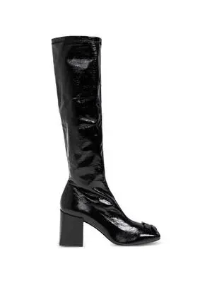 COURREGES Reedition Patent Finish Knee-high Boots - Black