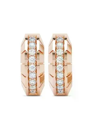 LOEV 14k Rose Eternity Diamond Huggie Earrings