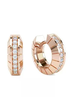 LOEV 14k Rose Eternity Diamond Huggie Earrings