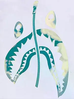 A BATHING APE Tie Dye Twist Shark T-shirt