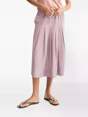 ARLO MOTT Gates Striped Pleated Midi Skirt