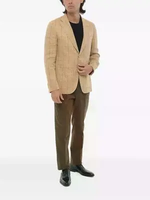 Corneliani Windowpane-pattern Linen Blazer