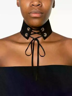 MANOKHI Mira Leather Choker Necklace