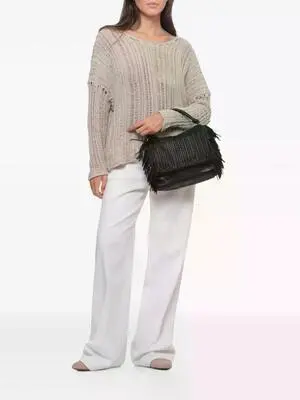 REPTILE'S HOUSE Vasia Braided Tote Bag With Fringe Detailing
