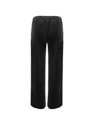 F.IT Elasticated-waistband Straight Trousers - Black